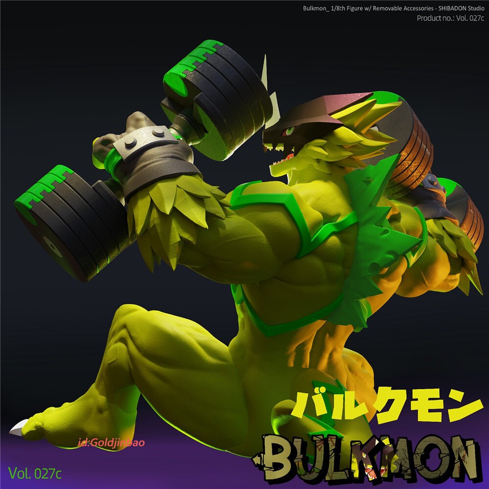 SHIBADON Studio Digimon Bulkmon Resin Model Painted Statue In Stock ...