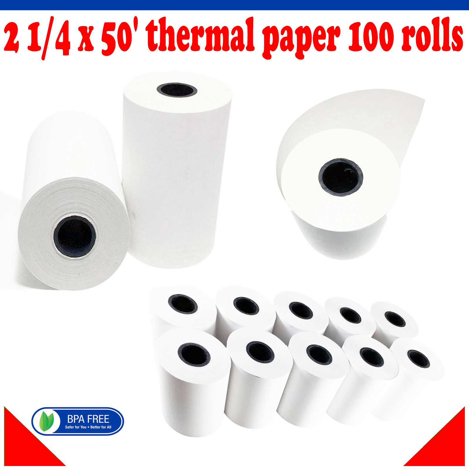 2 1/4 x 50 thermal paper 100 rolls VeriFone VX680 VX520 Thermal Receipt ...