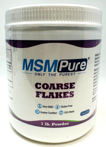 Kala Health MSMPure MSM Coarse Powder Flakes Organic Sulfur, 1 lb EXP 9 ...