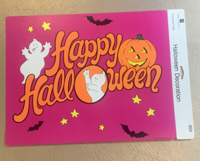 Set Of 2 Forget Me Not American Greetings Die Cut Happy Halloween Wall ...