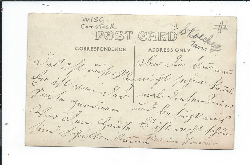 Real Photo Postcard Post Card Comstock Wisconsin Wis Wi Farm ? | eBay