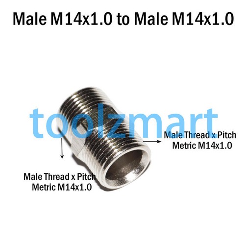 M14 M14x1.0 to M14x1.0 Male Thread Reducer Nipple Fitting Pipe ...