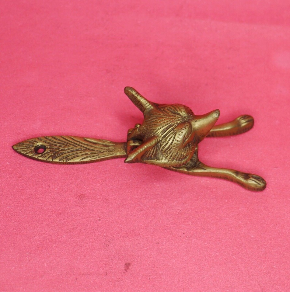 Wolf Fox Face Shape Antique Repro Doorbell Handmade Brass Door Knocker ...