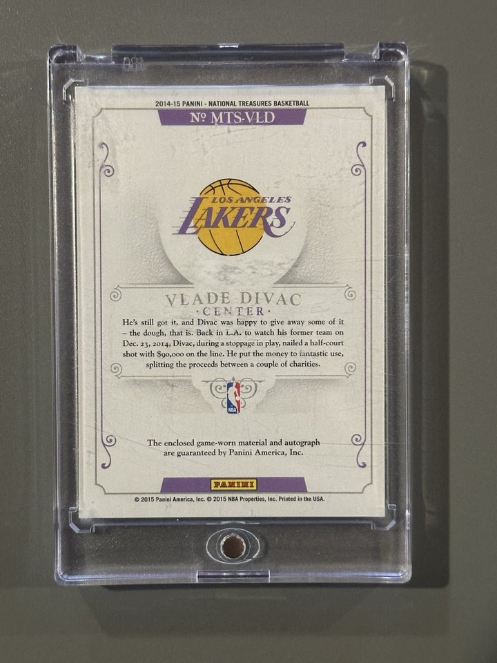 2014Panini National Treasures Game Worn Patch Auto Vlade Divac /49 HOF ...