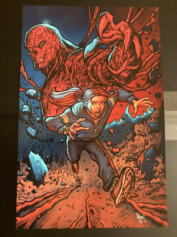 STRANGER THINGS MAX VECNA RUNNING UP HILL 11x17 Original Art CHRIS ...