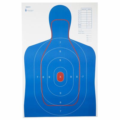 Action Target B-27E And FBI Q Combination Target Blue/Red 23" x 35" 100 ...