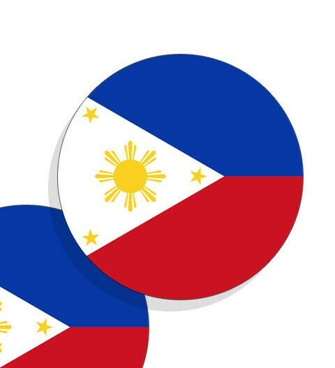 Philippine Flag Stickers Flag Decals Vinyl Stickers Round Set of 4 ...