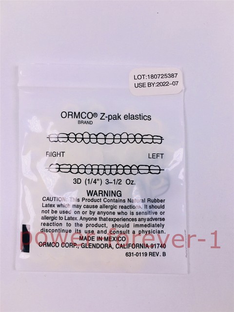 1000 Pcs ORMCO Zoo Pack Dental Orthodontic Elastics 3.5OZ 1/4" Fox ...