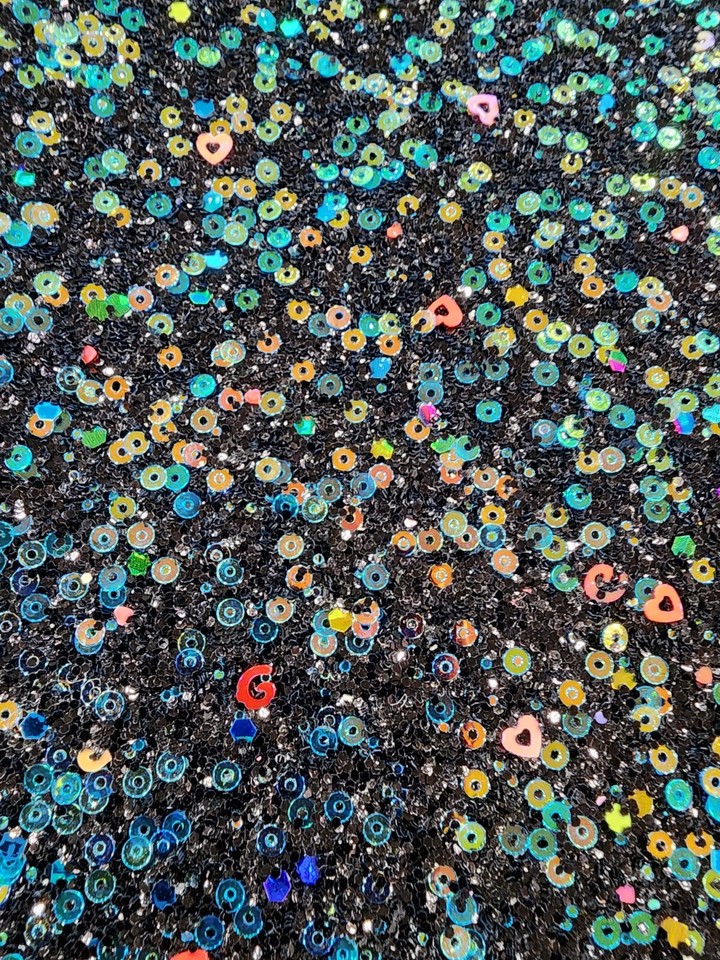 Super Chunky Sequin glitter FAUX LEATHER SHEET 8" x 12" 1141193 Black ...