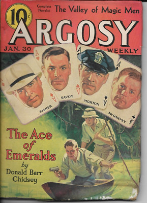 ARGOSY Weekly January 30, 1937 the ace of emeralds pulp magazine poker ...