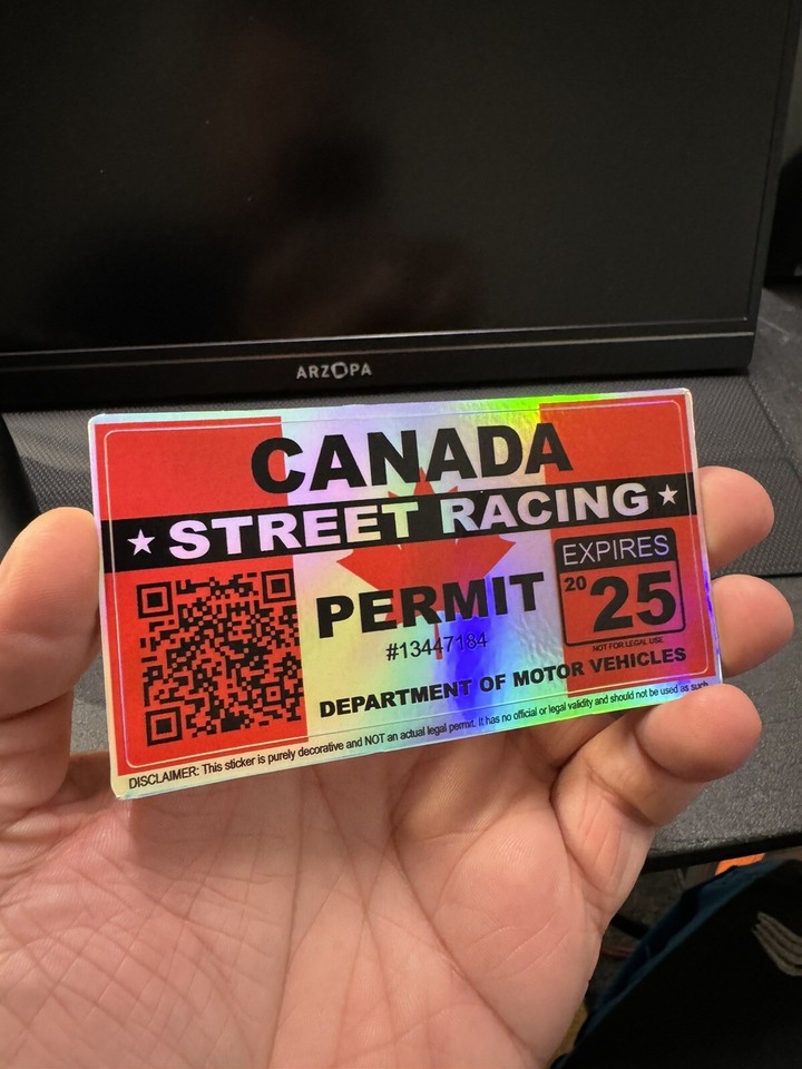 Street Racing Permit Car Decal | eBay