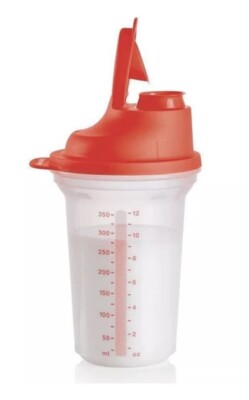 Tupperware ALL-IN-ONE Shaker Container Small Quick Shake 12 oz RED New ...