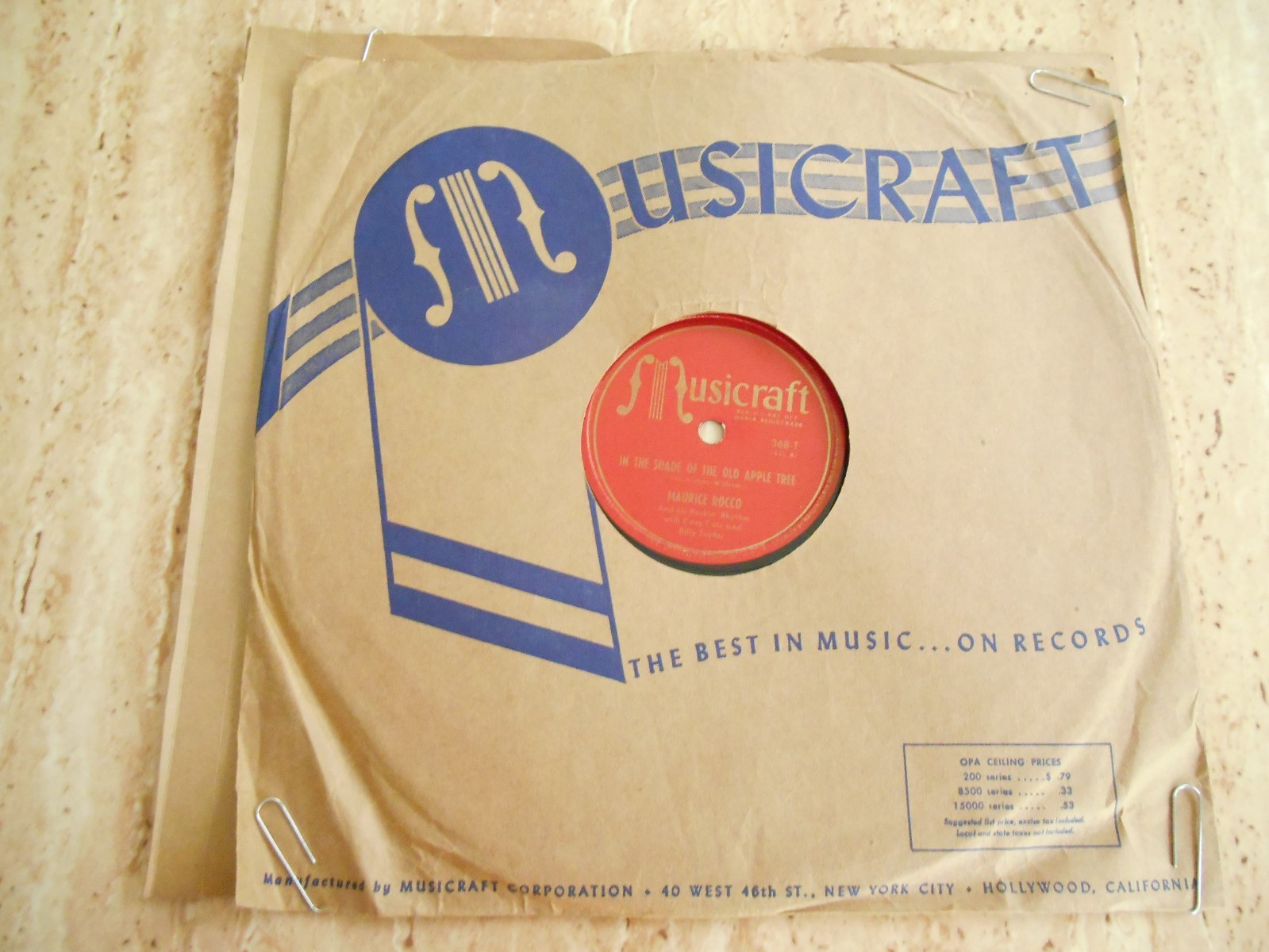 78 "IN THE SHADE OF THE OLD APPLE TREE/TUNKE BLUES" MAURICE ROCCO 1945 ...