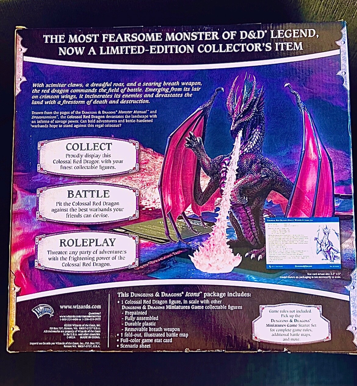 Dungeons and Dragons Colossal Red Dragon Limited Edition Miniature for ...