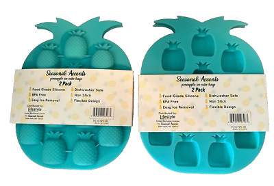 Silicone Pineapple Ice Trays Teal Set of 2 Total of 4 Trays New | eBay