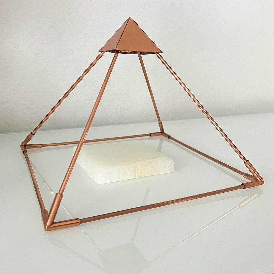 9 in. 100% Solid Copper Pyramid Giza Shaped for Meditation Reiki Chakra ...