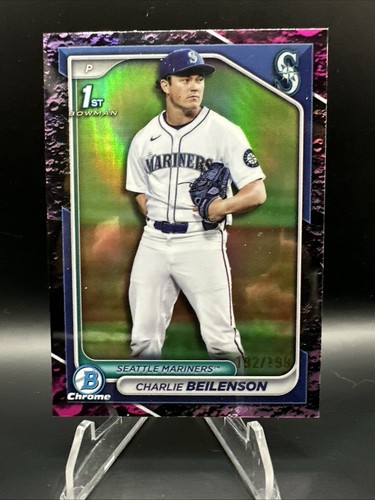 2024 Charlie Beilenson Bowman Draft Chrome Fuchsia Lunar Refractor /199 ...