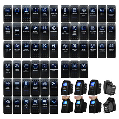 Blue Led Printed Rocker Switch Button For Car Marine Boat 12V ARB Style ...