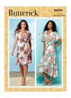 Butterick B6554 Misses Fitted Wrap Dress, Hi-low Ruffle Hem Dress ...