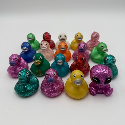 Lot of 19 Mini Rubber Ducks & Alien Duck – Jeep, Glitter, Colorful ...