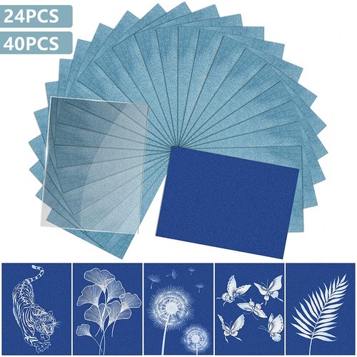 24/40pcs Sun Print Paper Kit Art Nature Printing Paper A5 Solar Drawing ...