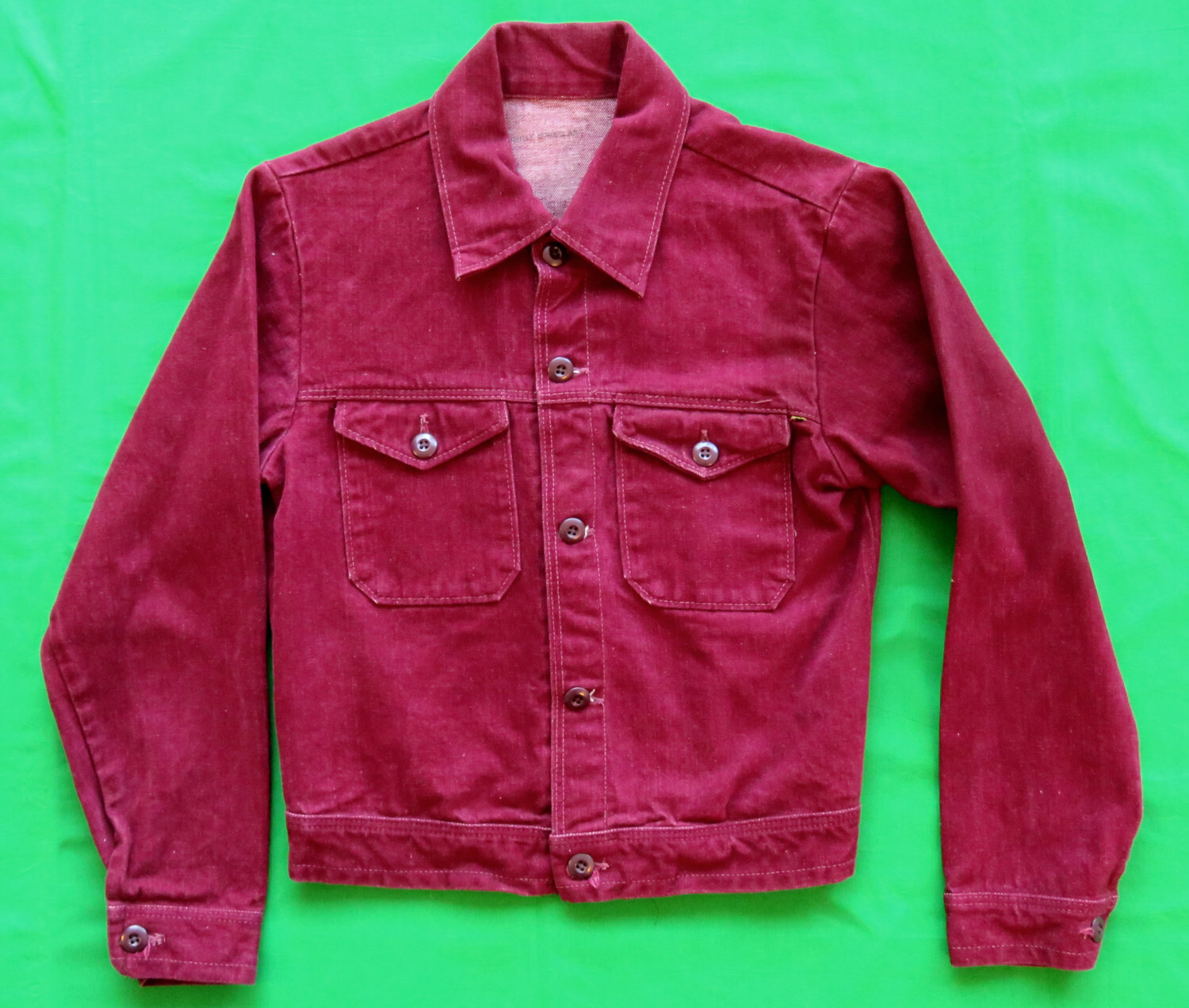 1970's Vintage Soft Colored Denim Jacket Red Rock N R… - Gem