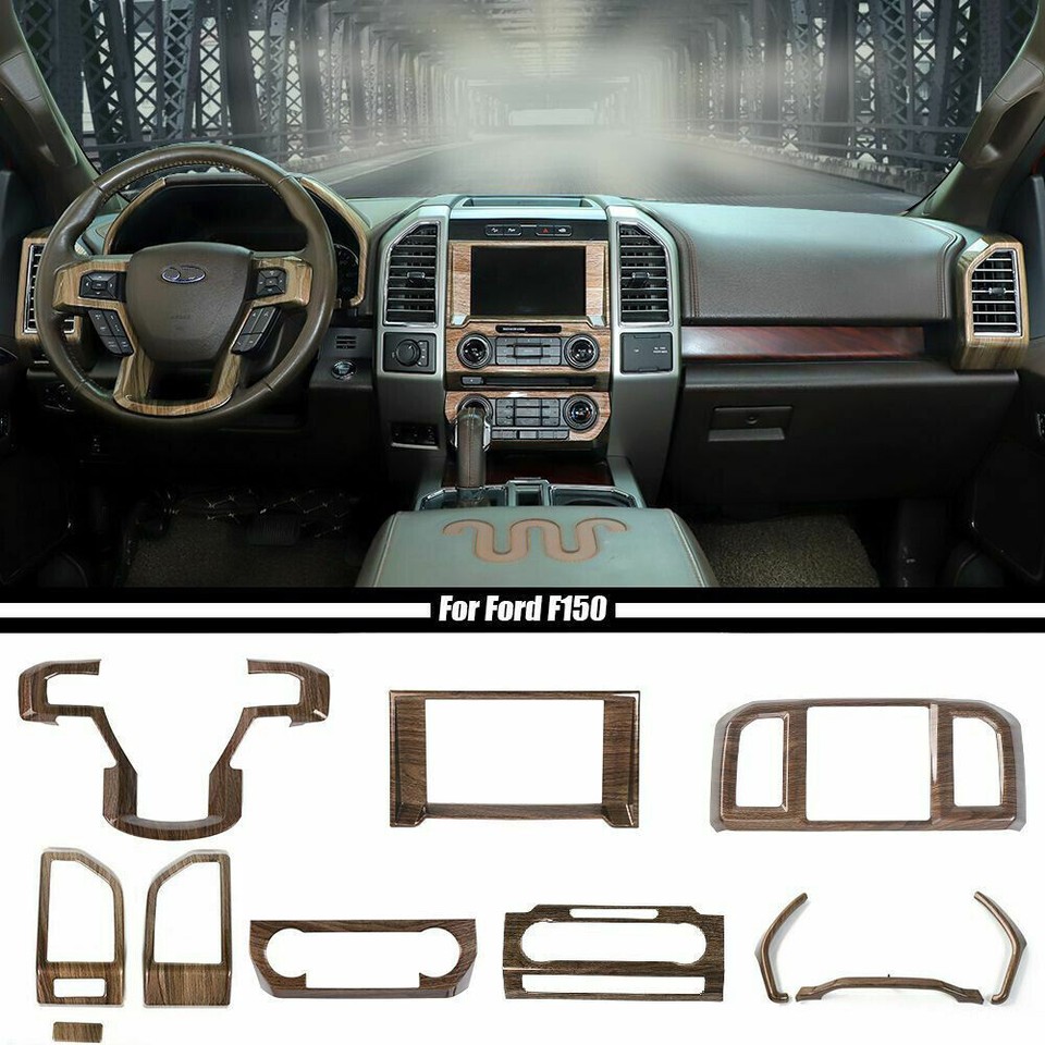 19x Wood Grain Interior Center Console Panel Cover Trim Kit For Ford ...