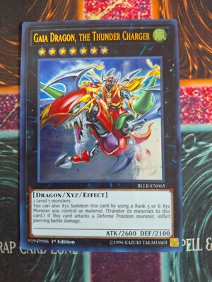 Yu-Gi-Oh! Gaia Dragon, the Thunder Charger BLLR-EN065 Ultra 1st Edition ...