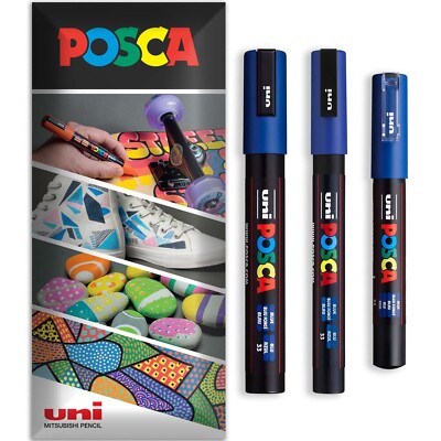 POSCA Paint Marker Pen - Water Based Permanent Multi Surface - Packs of ...