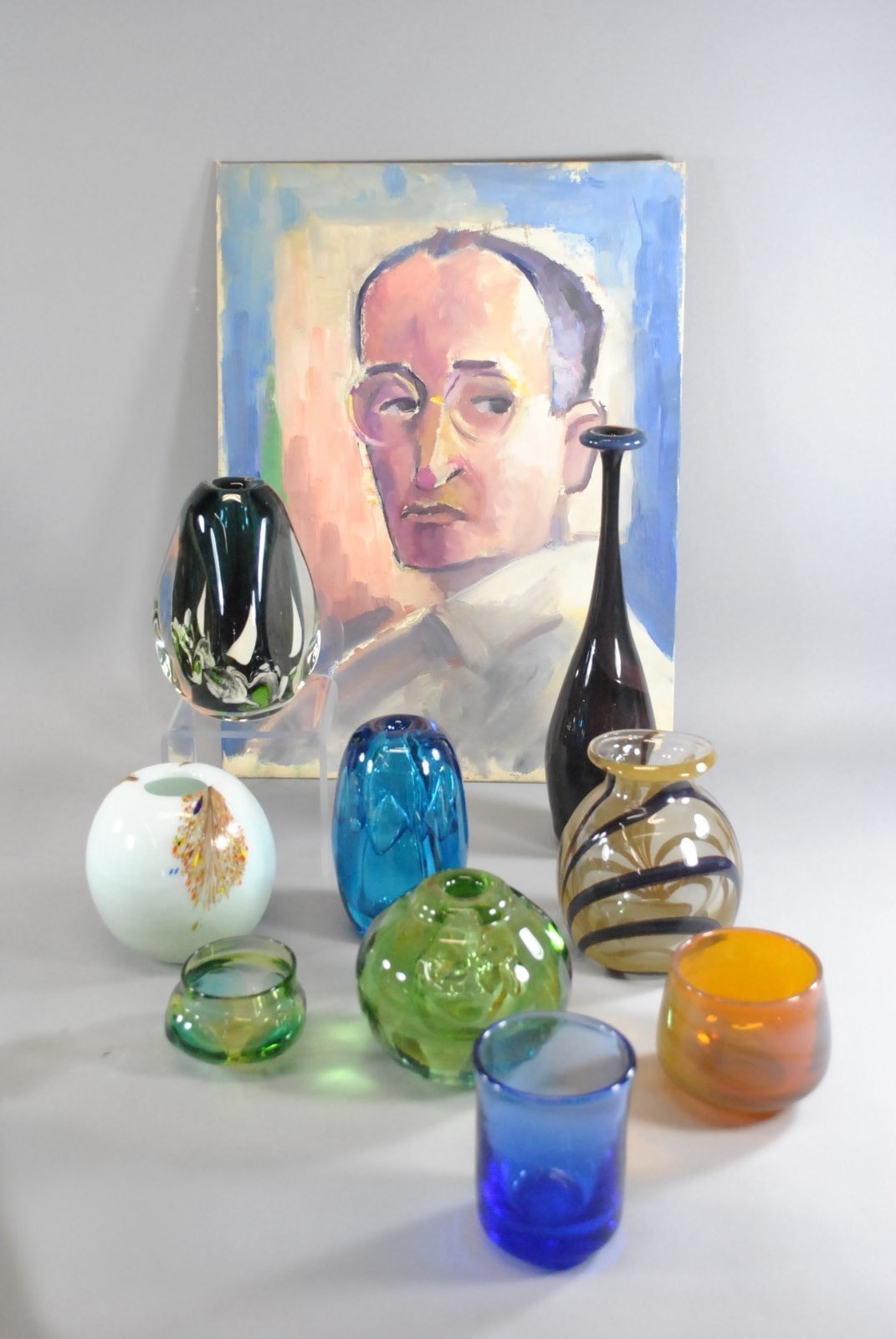 Labino Studio Art Glass Vase in Blue by Baker Signed and Dated 1984 | eBay