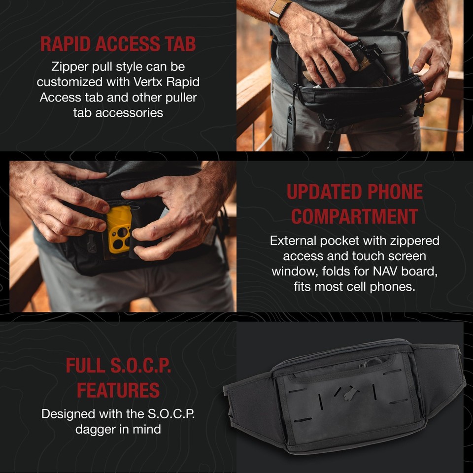 S.O.C.P. Tactical Fanny Pack, CCW Crossbody Waist Bag for Men and Women ...