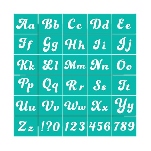 Reusable Letters and Numbers Alphabet Templates Self Adhesive Silk ...