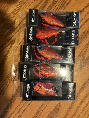 6TH SENSE QUAKE 70--LIPLESS==LOT OF 5 CRACKLE CRAW COLORED FISHING ...