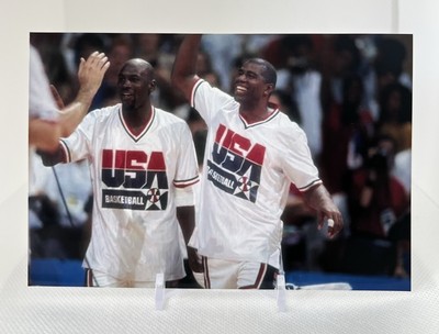 Michael Jordan & Magic Johnson in 1992 USA Dream Team - 4x6 Photo ...