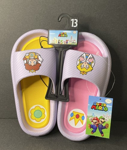 Super Mario Princess Peach Girls Slides Sandals Size 13 NEW | eBay
