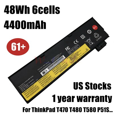 48Wh New 61+ Battery For Lenovo Thinkpad T470 T480 T570 T580 P51s P52s ...