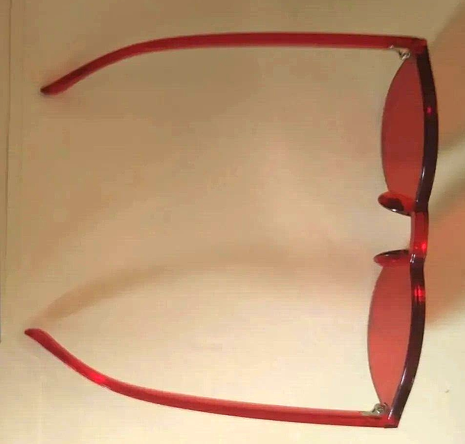 Red Rimless Sunglasses Transparent Candy RTBOFY 155mm Temple ...
