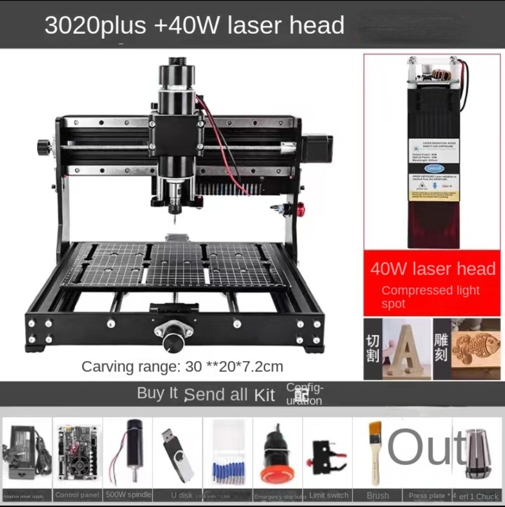 3020PLUS Three-axis Engraving Machine 500w High-power Spindle Linear ...