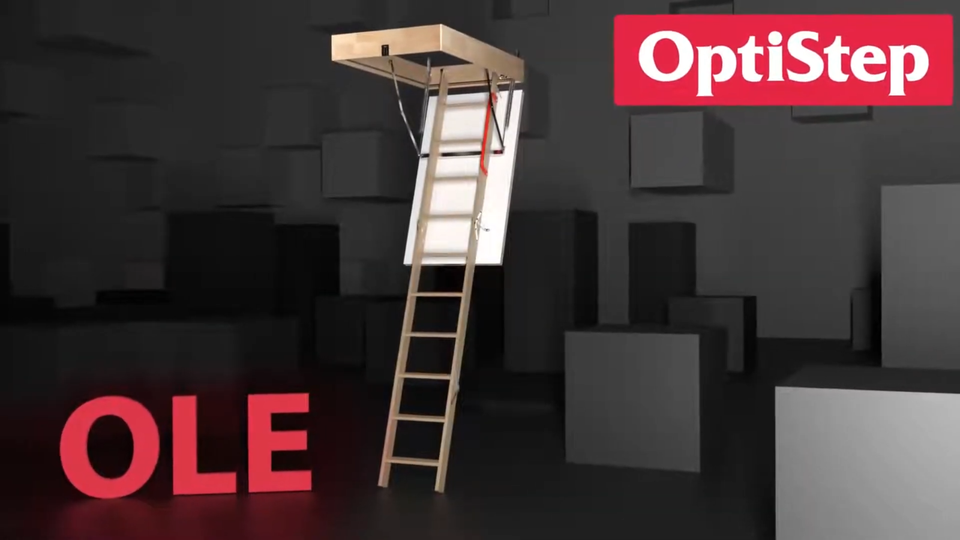 Optistep Wood Timber Folding Loft Ladder Hatch 70cm x 120cm (280cm ...