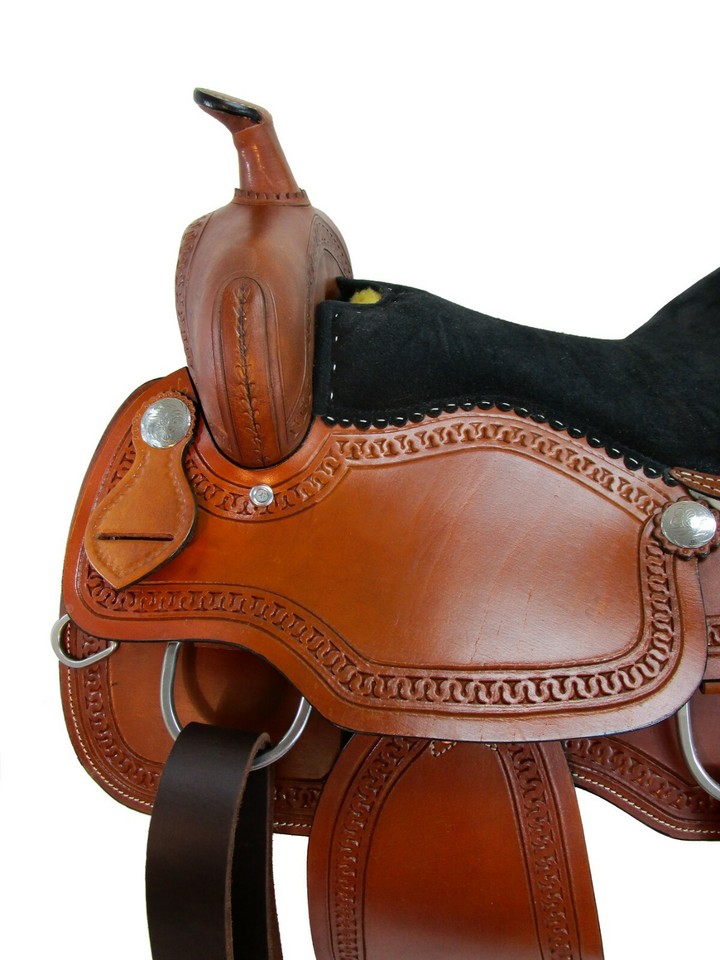 GAITED WESTERN HORSE SADDLE 15 16 17 18 PLEASURE TRAIL SNAKE TOOLED ...