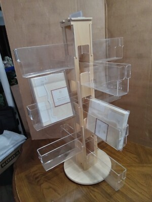 TABLETOP ROTATING CARD DISPLAY STAND WITH CLEAR POCKETS, VERY GOOD ...