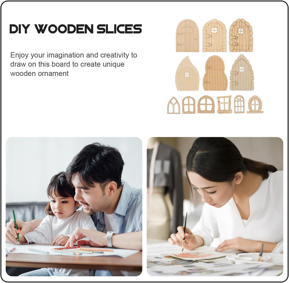 Wooden Fairy Garden Door Chip 48Pcs Fairy Door Wooden Garden S Wood ...