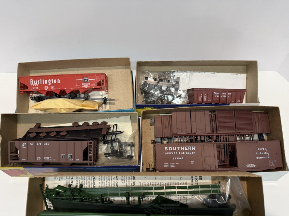 Lot of 9-Ready-to-build HO scale model train kits, complete ...