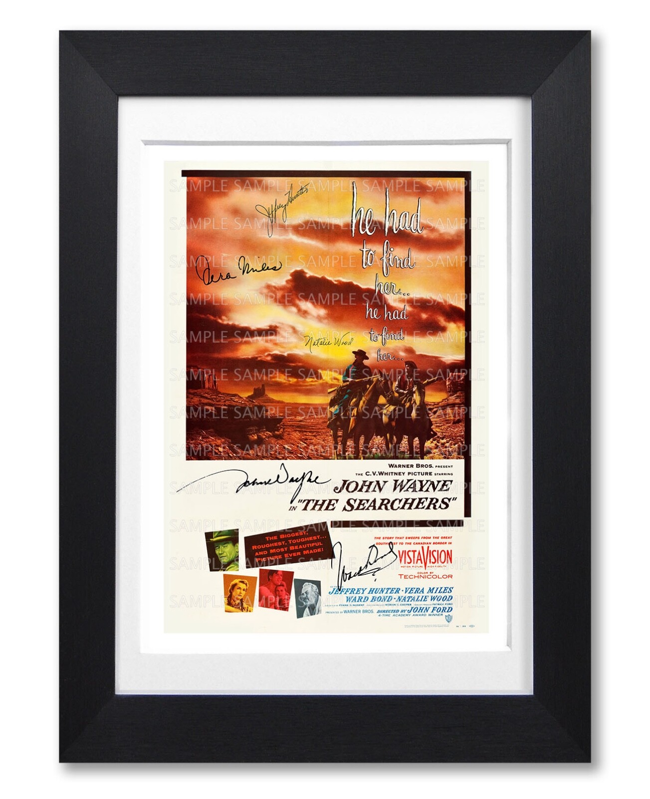 THE SEARCHERS MOVIE CAST SIGNED POSTER PHOTO PRINT AUTOGRAPH FILM JOHN ...