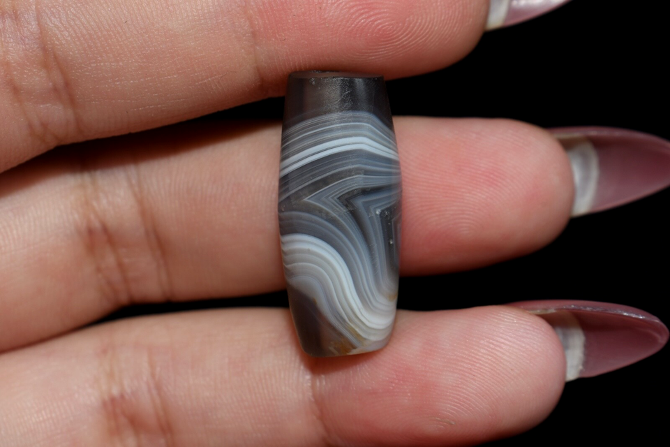 Old Ancient Banded Agate Stone Bead With Eye In Good Condition From ...