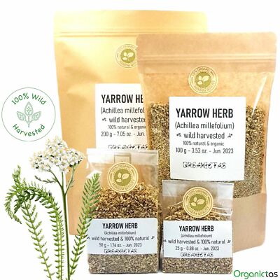 Yarrow Herb Dried Organic Premium Quality Loose Herbal Tea Achillea ...
