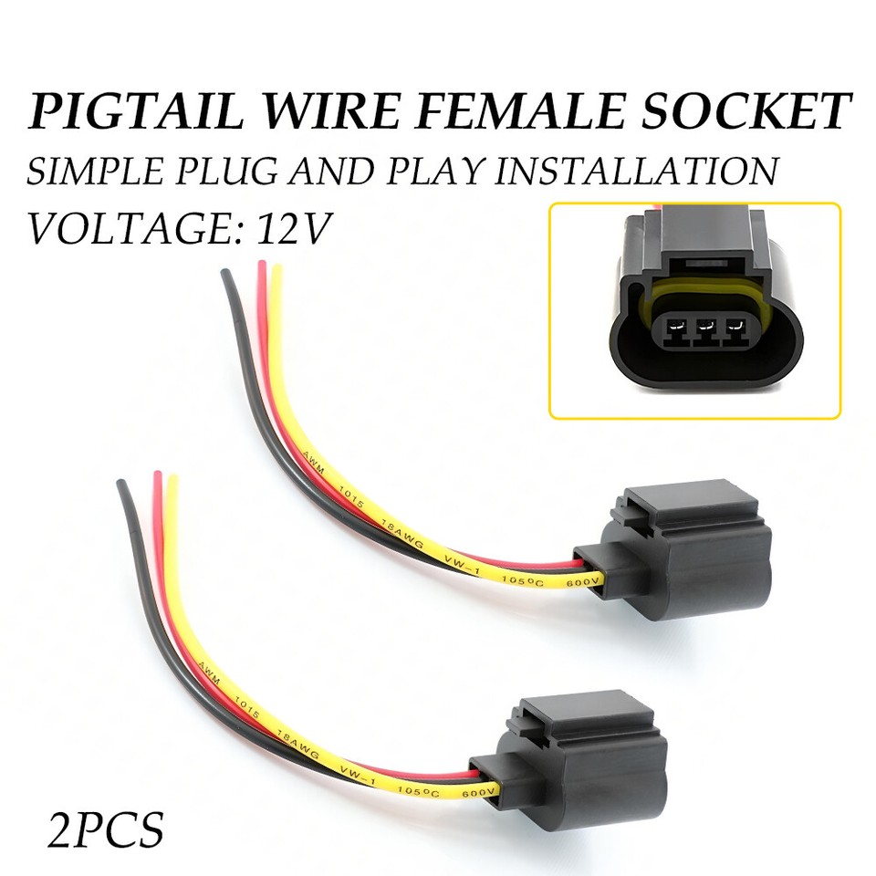 9008 H13 Headlight Bulb Harness Socket Connector Plug Wire Pigtail ...