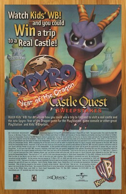 2000 Spyro: Year Of The Dragon PS1 Playstation 1 Print Ad/Poster ...