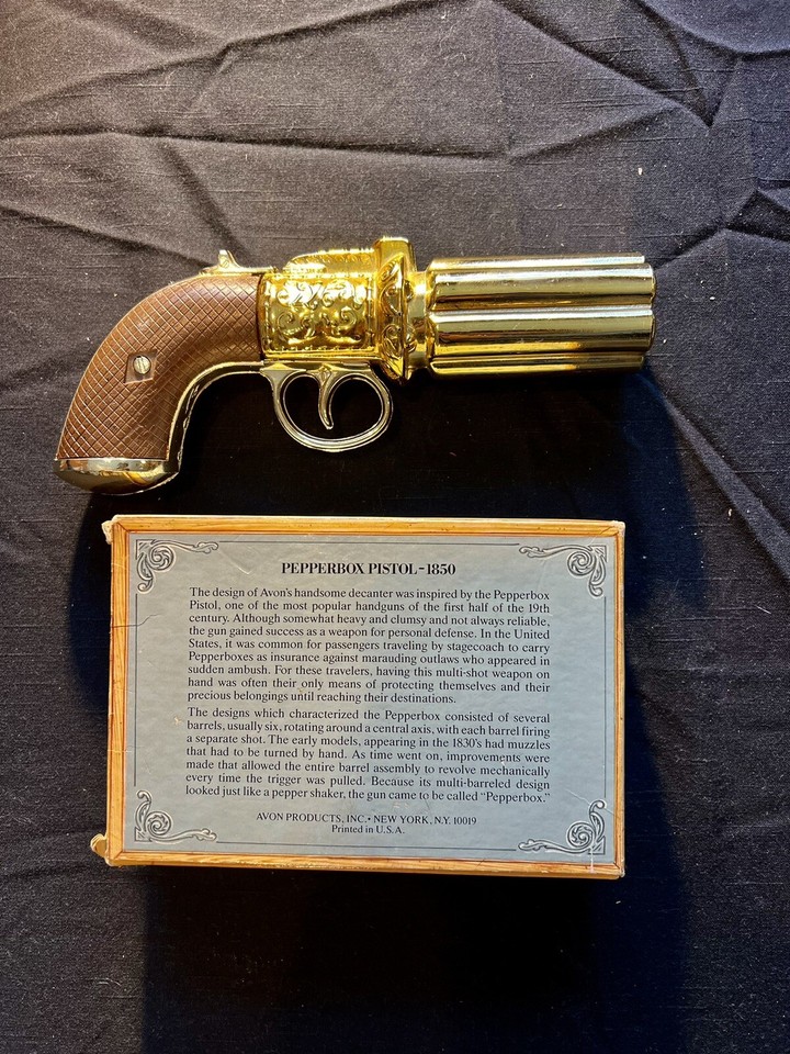 Vintage Avon ~ Pepperbox Pistol 1850 ~ Wild Country Aftershave ~ w/Original Box | eBay