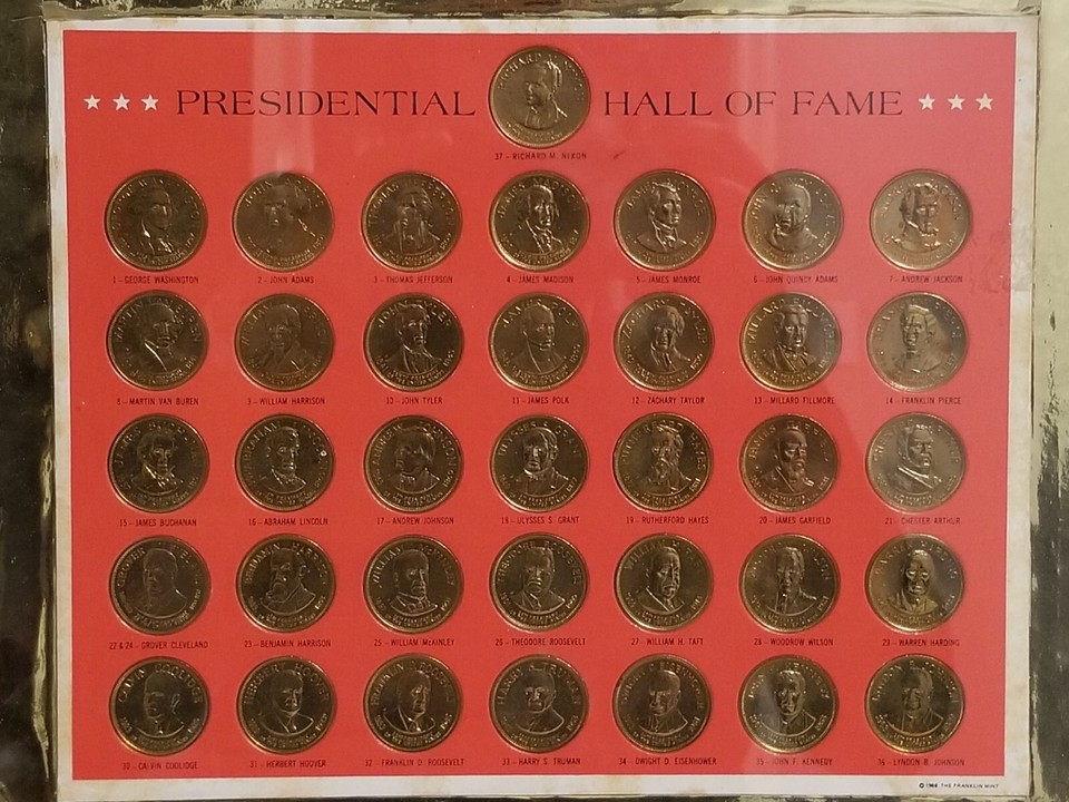 The Franklin Mint 37 USA President Coins - Vintage 1968 Set American ...